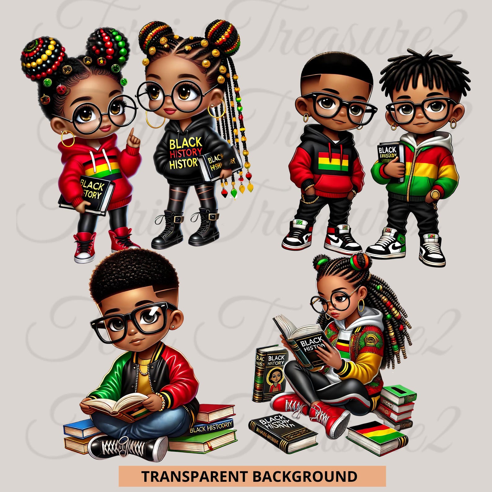 Black History, 18 Black History Chibi Kids PNG, Black History Clipart ...
