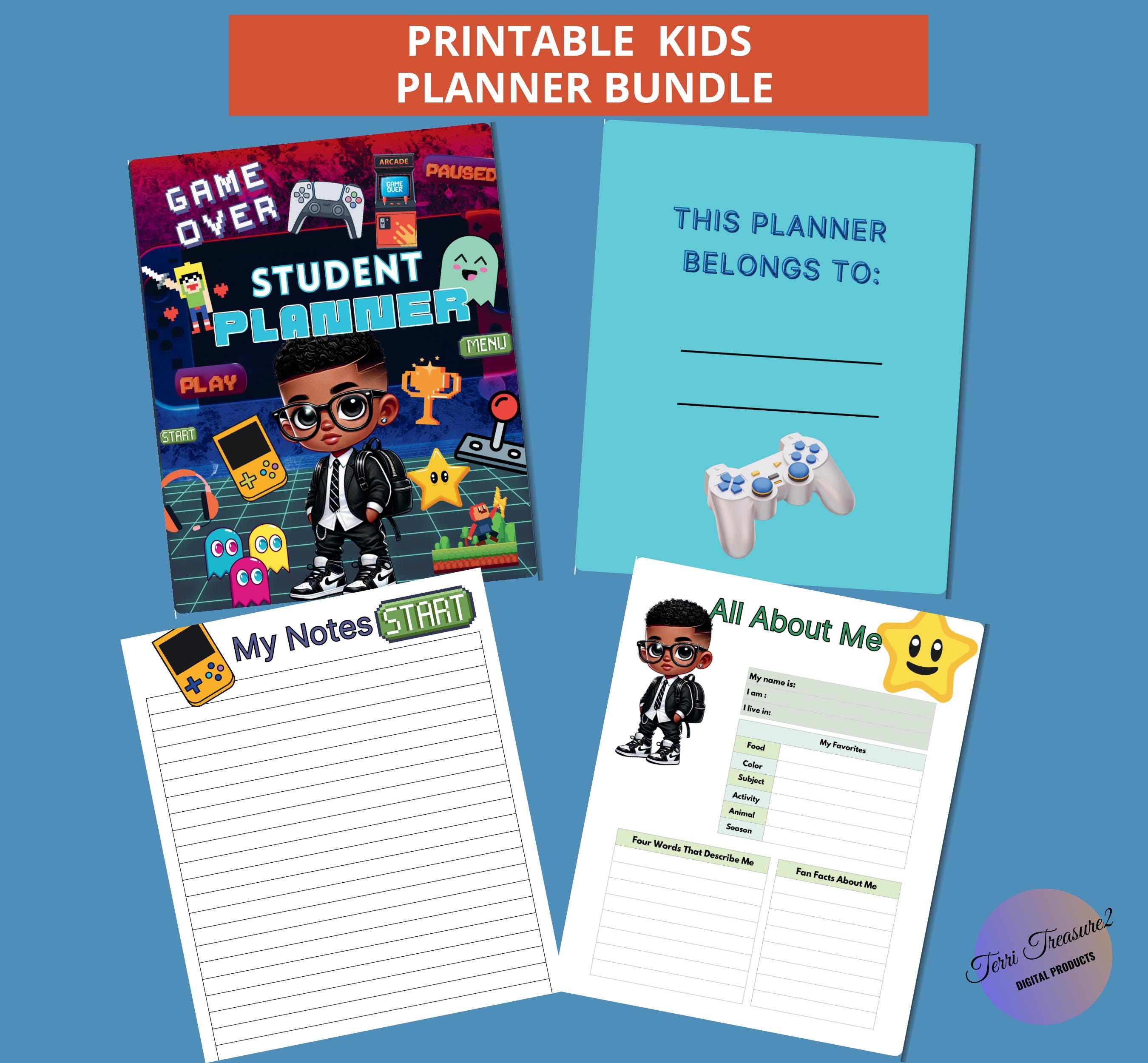 Kids Printable School Planner, Calendar, Kids Schedule, Kids Study ...