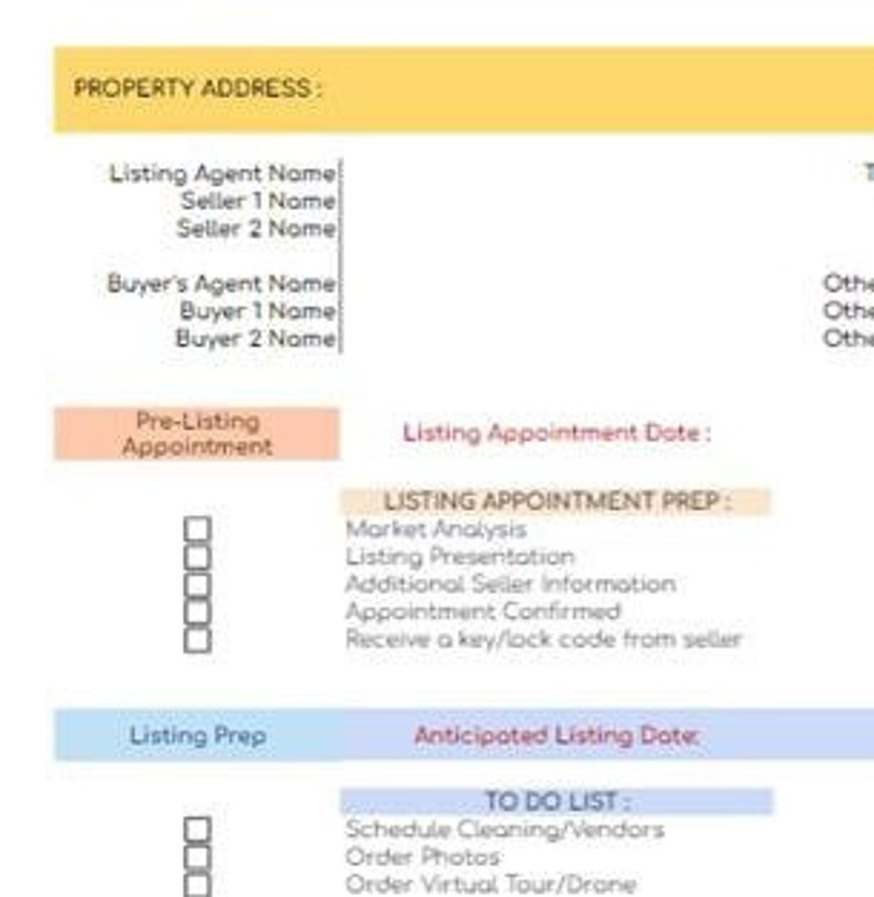 Digital Transaction Workflow Planner Checklist Template: BOTH ...
