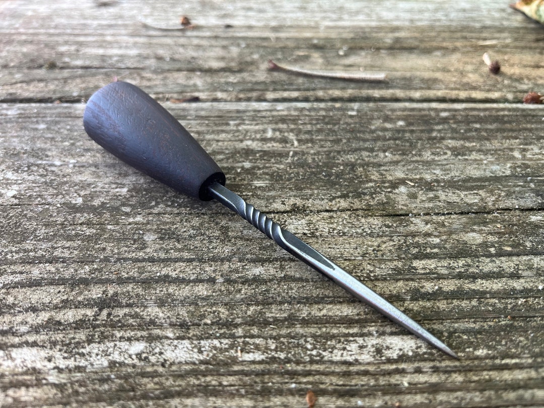 Forged Leather Awl W/ Wenge Handle - Etsy
