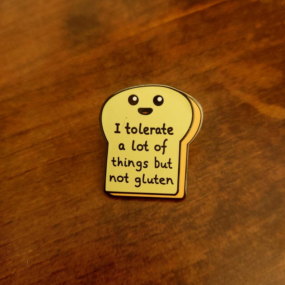 Gluten Intolerance Pin Badge: Funny Toast Design - Etsy
