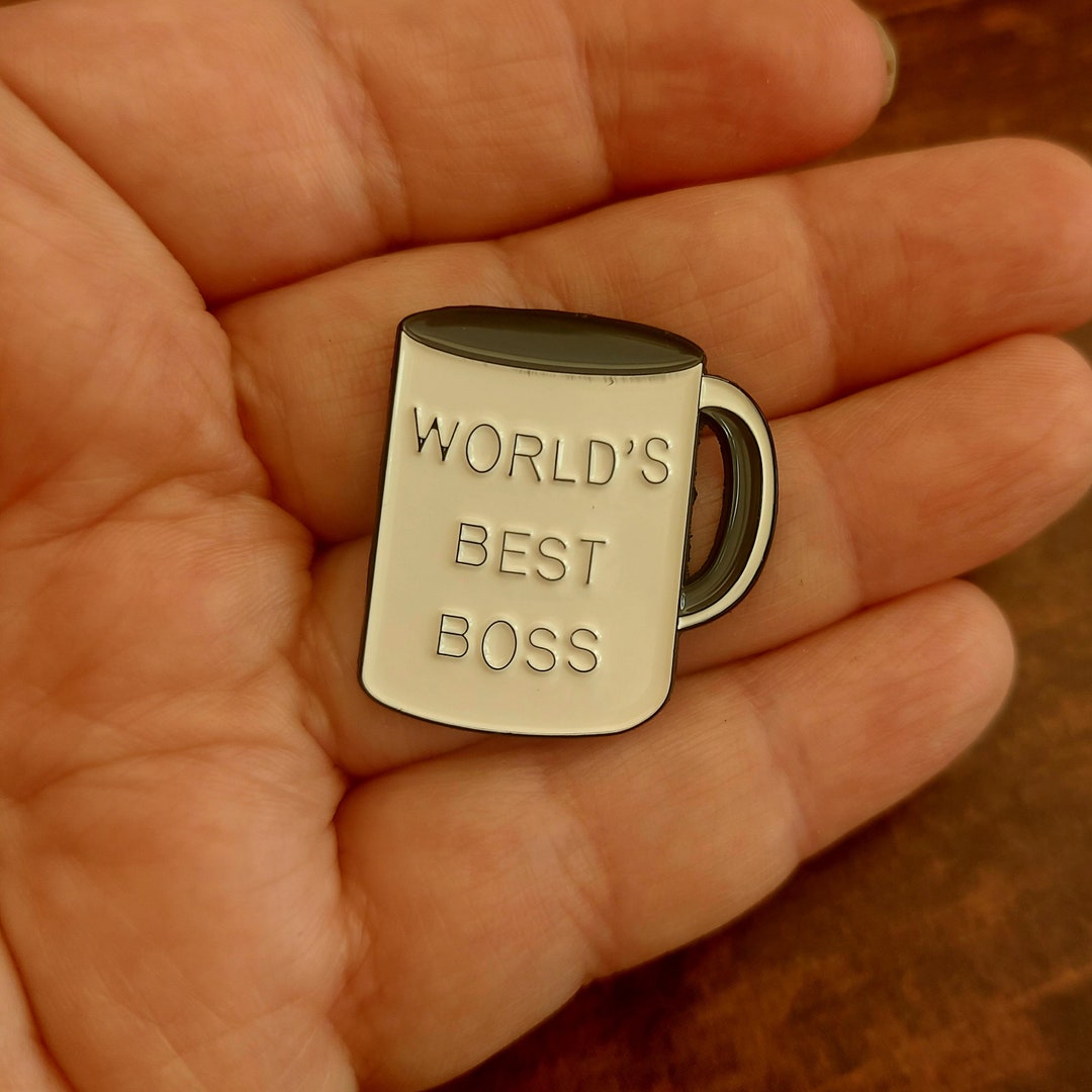 Worlds Best Boss Pin, Mug Pin, Kiss-ass, Suck-up, Award Pin, Gifts for ...