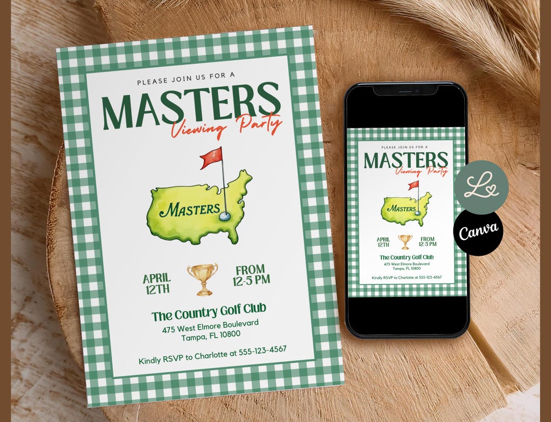 Masters Party Invitation Masters Viewing Party Golf Theme Let's Par-tee ...