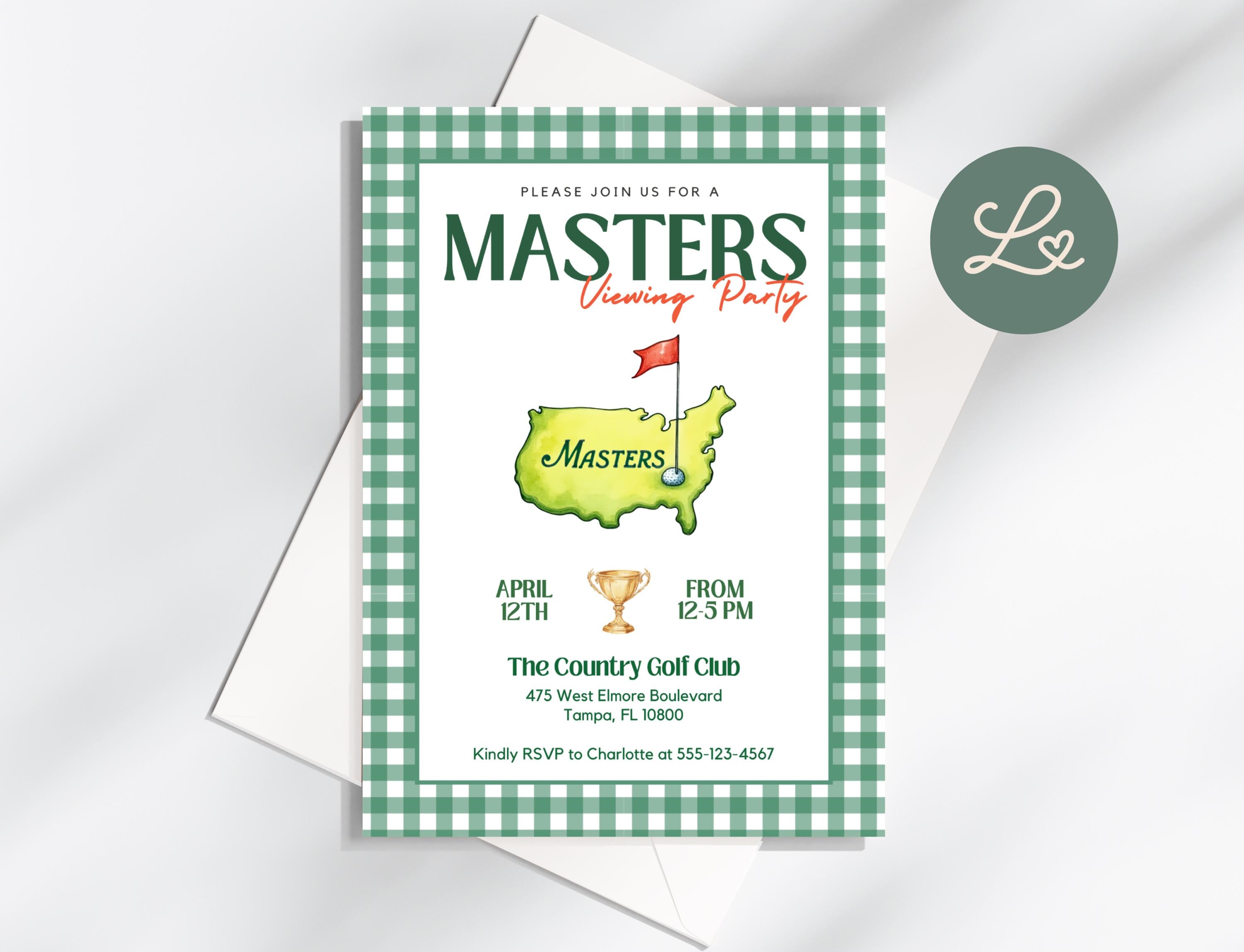 Masters Party Invitation Masters Viewing Party Golf Theme Let's Par-tee ...