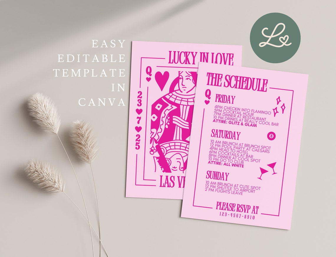 Lucky in Love Bachelorette Party Invite Lucky in Love Digital Invite ...