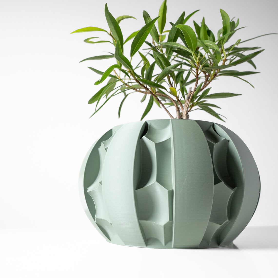 Erna Planter Pot: Indoor Planter Pot With Drainage Tray & Stand, Unique Modern 3D Printed for ...