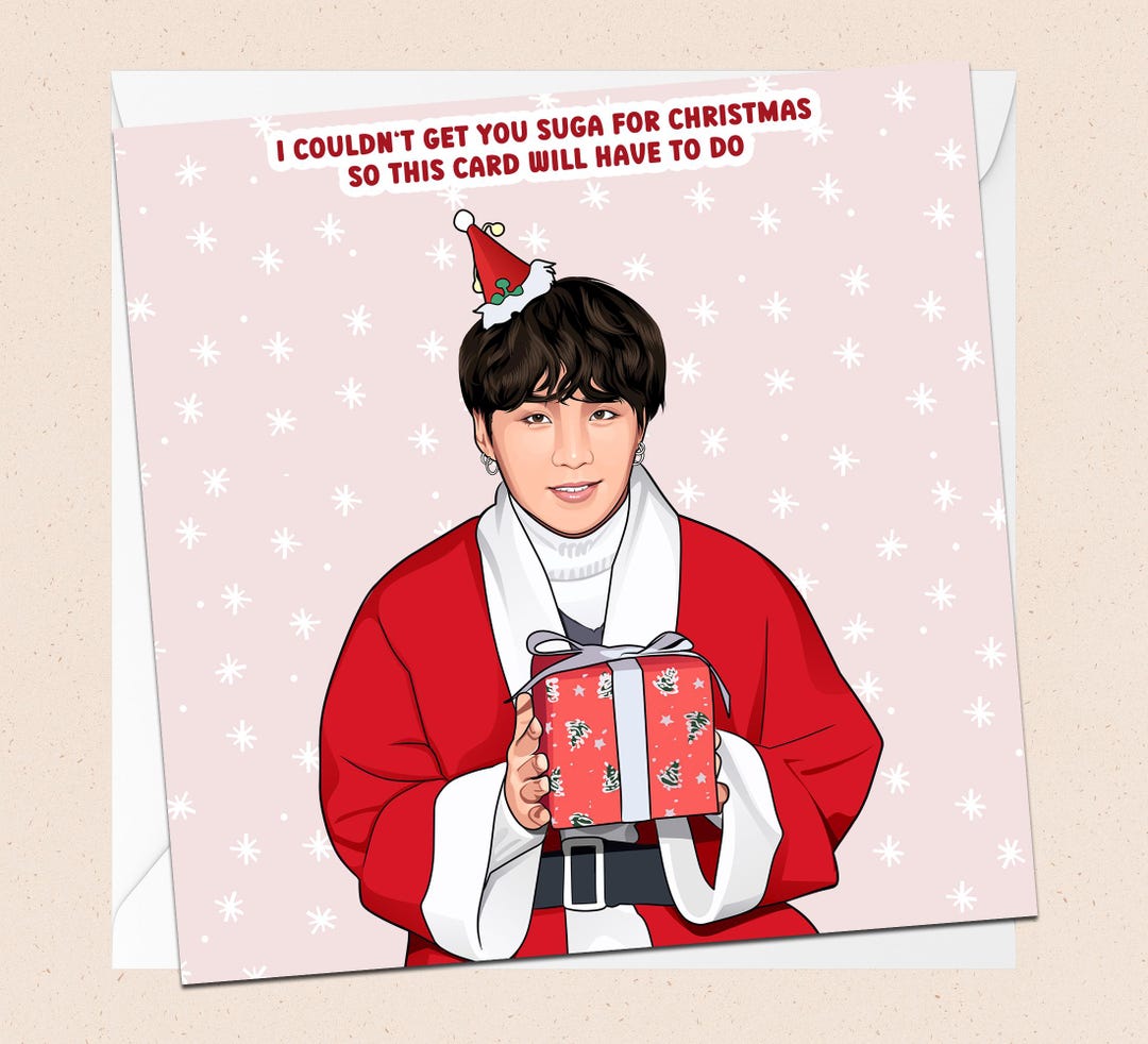 SUGA From BTS Greetings Card With Envelope K-pop Christmas Card ...