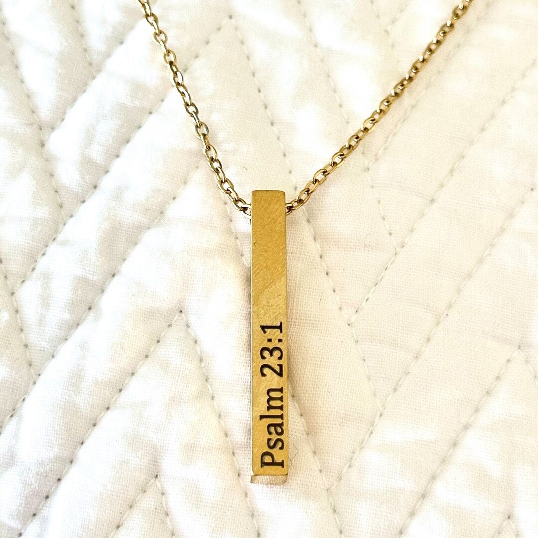 Personalized Bible Verse Necklace, Custom Bible Verse Necklace, Faith ...