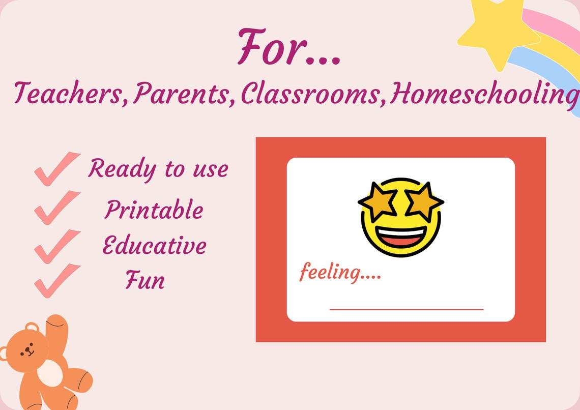 Emotion Flashcards, Printable Flashcards for Kids, Homeschooling ...