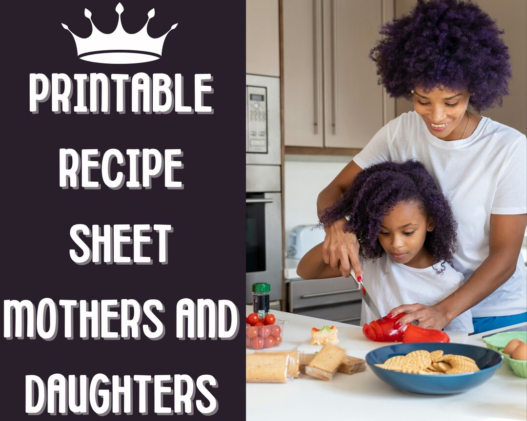 Children's Recipe Template Mother-daughter Bonding: Digital Colorful ...
