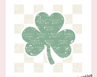 Clover PNG, Retro Shamrock PNG, Checkered Clover SVG, St. Patrick's Day ...