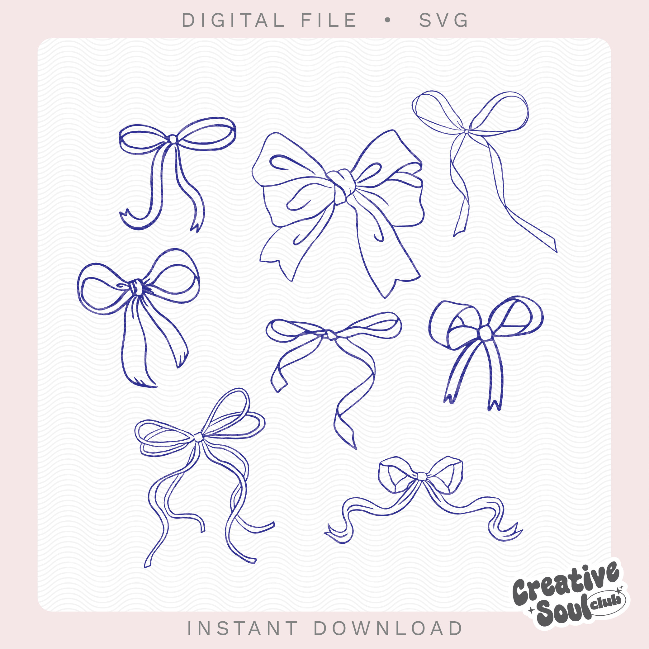 Hand Drawn Bows SVG, Hand Drawn Bows Illustration Clipart, Bows PNG ...
