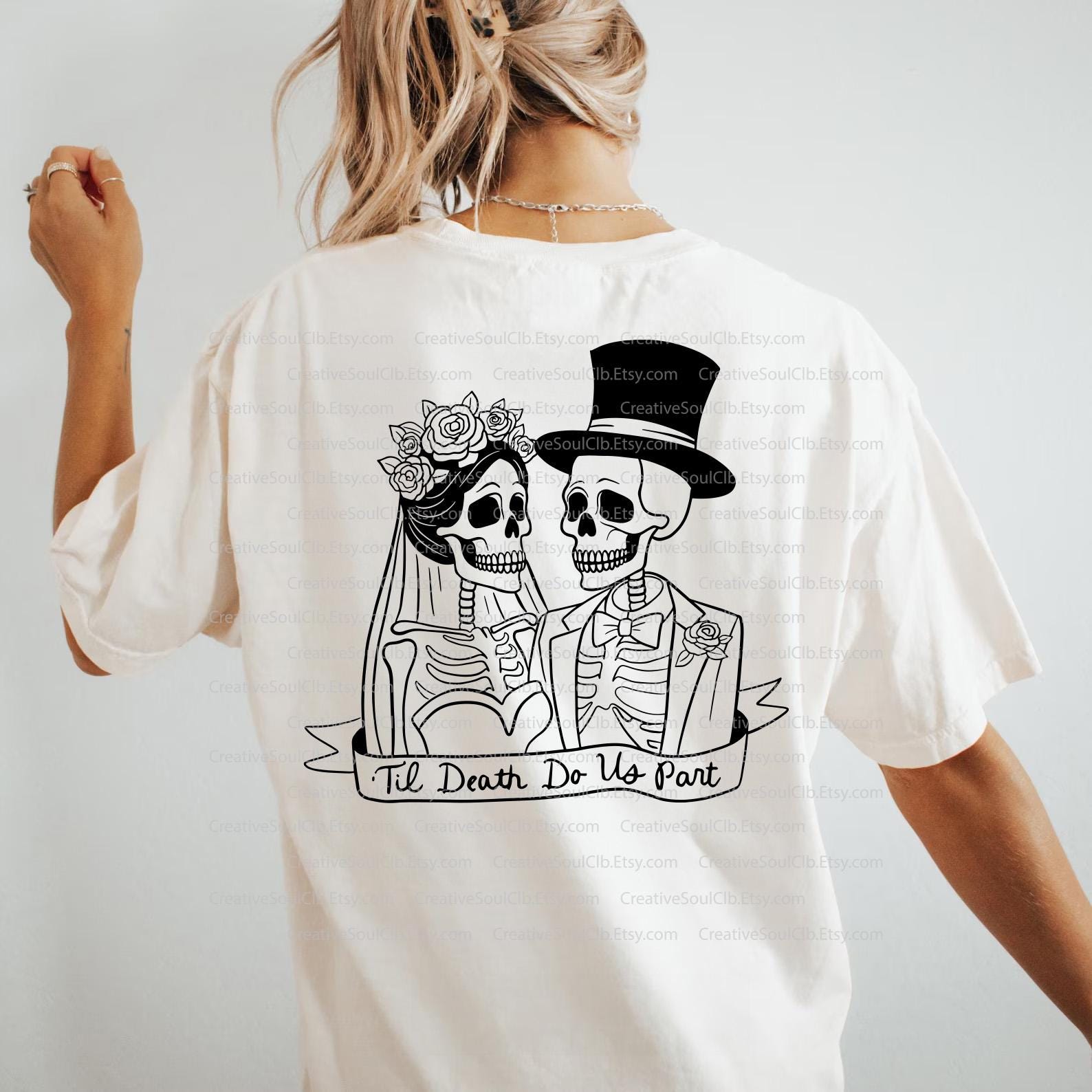 Til Death Do Us Part SVG, PNG, Skeleton Couple Just Married, Groom and ...