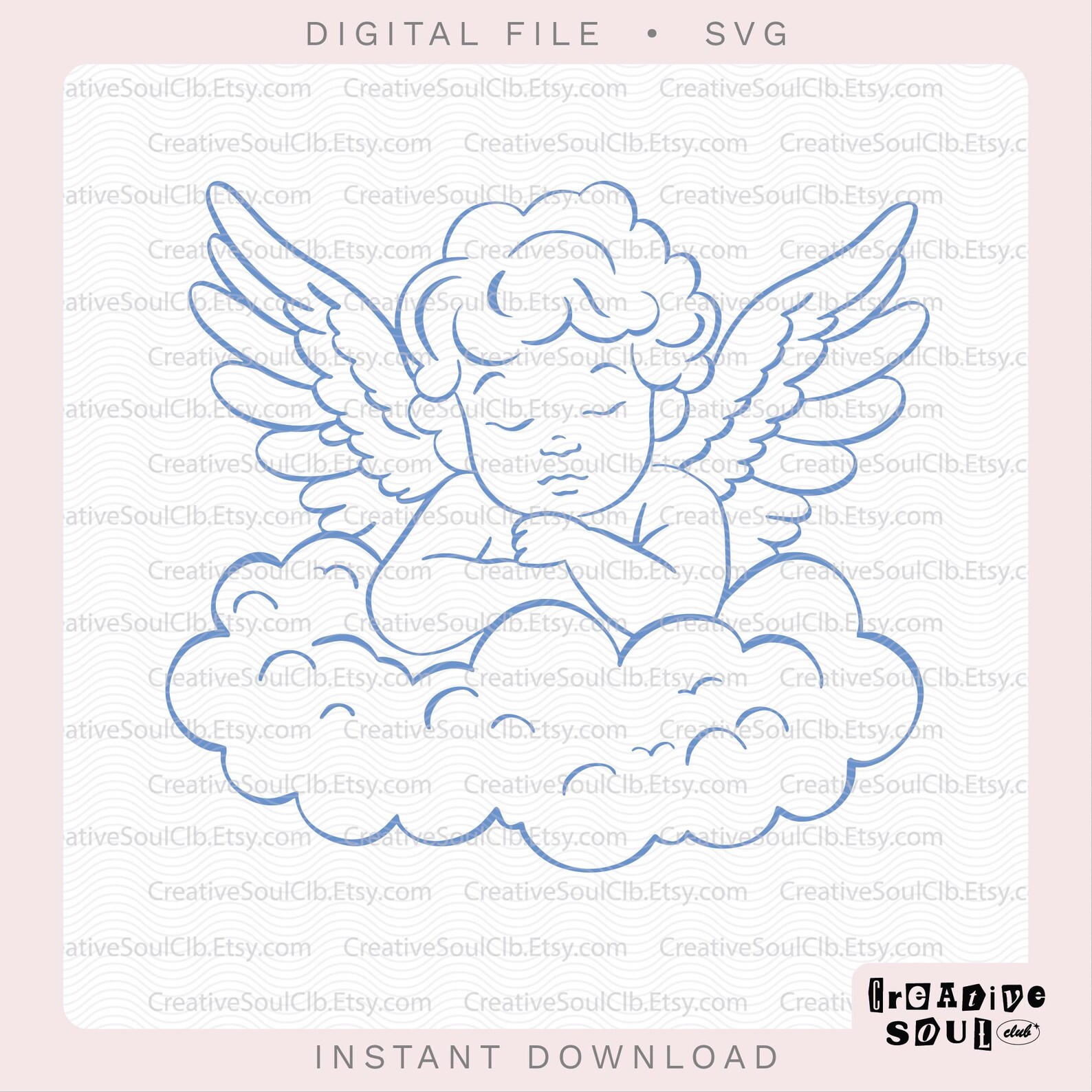 Cherub on a Cloud SVG, Angel SVG, on Cloud Nine SVG, Angel on a Cloud ...