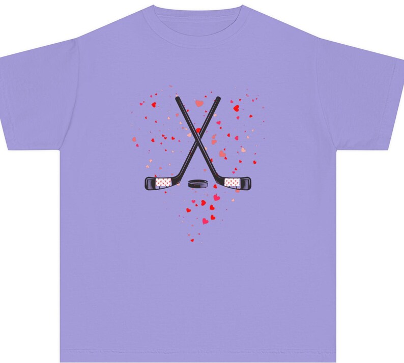 Girls Hockey Sticks Heart Youth Tee - Etsy