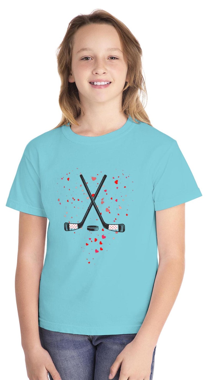 Girls Hockey Sticks Heart Youth Tee - Etsy
