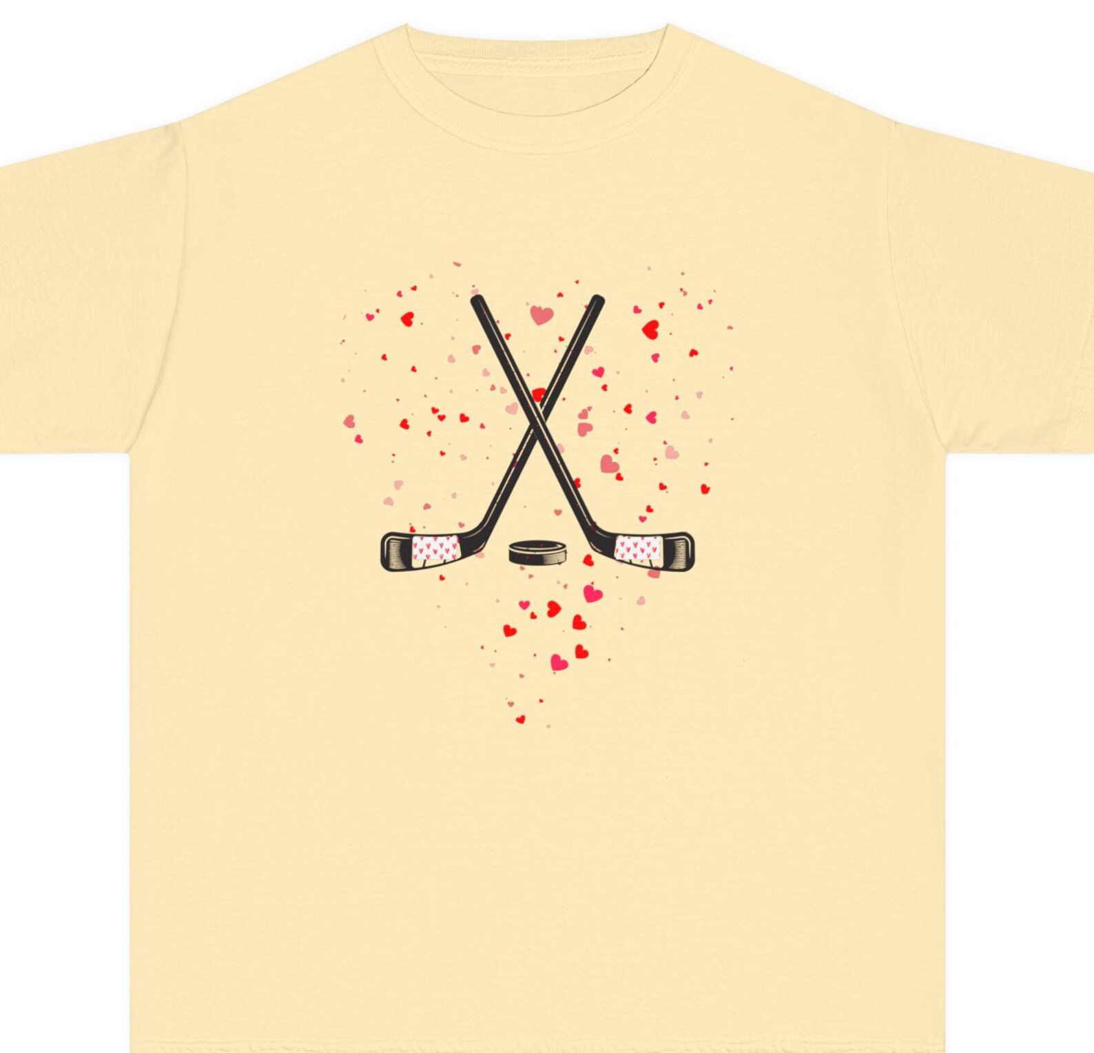 Girls Hockey Sticks Heart Youth Tee - Etsy