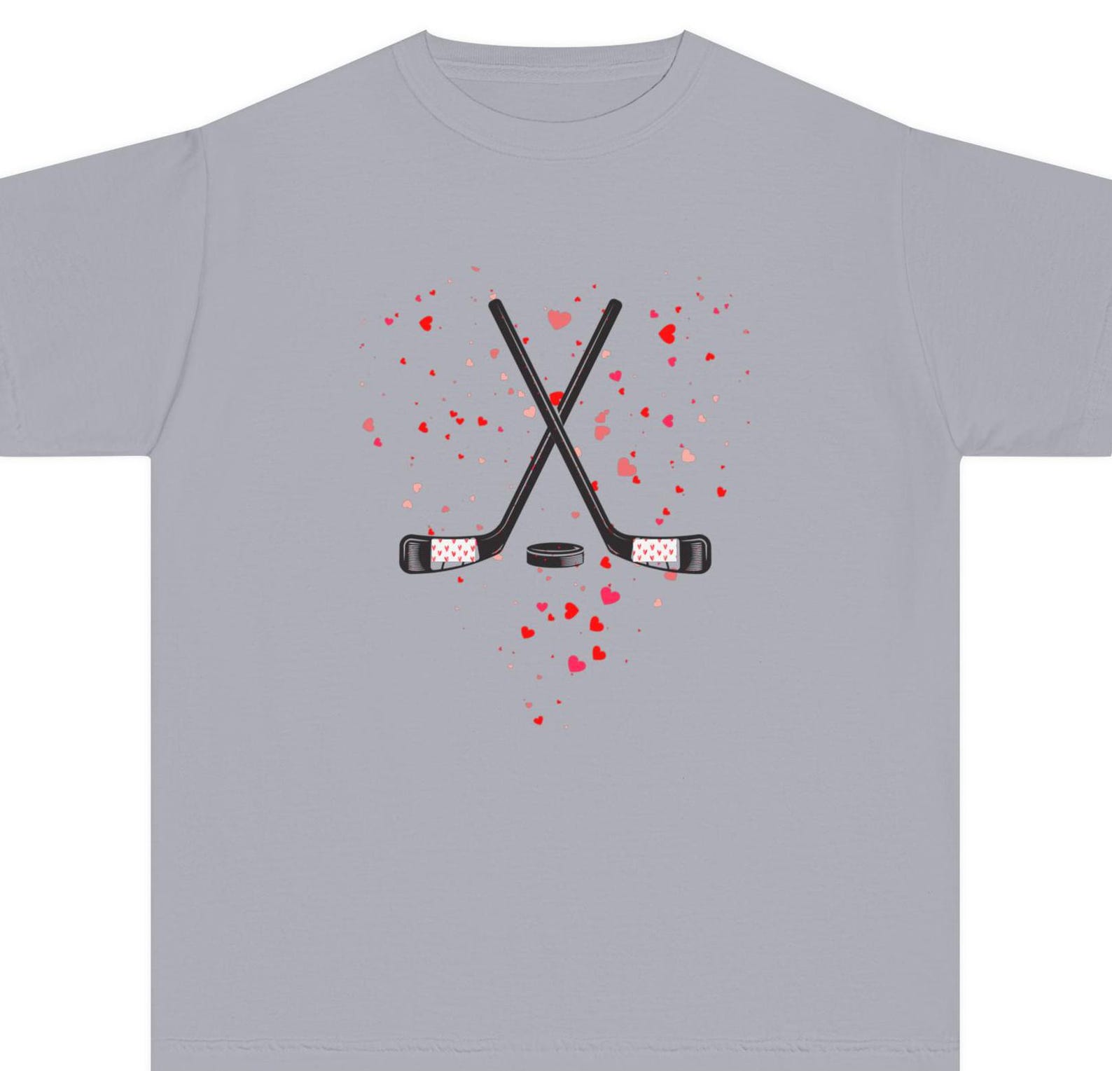 Girls Hockey Sticks Heart Youth Tee - Etsy