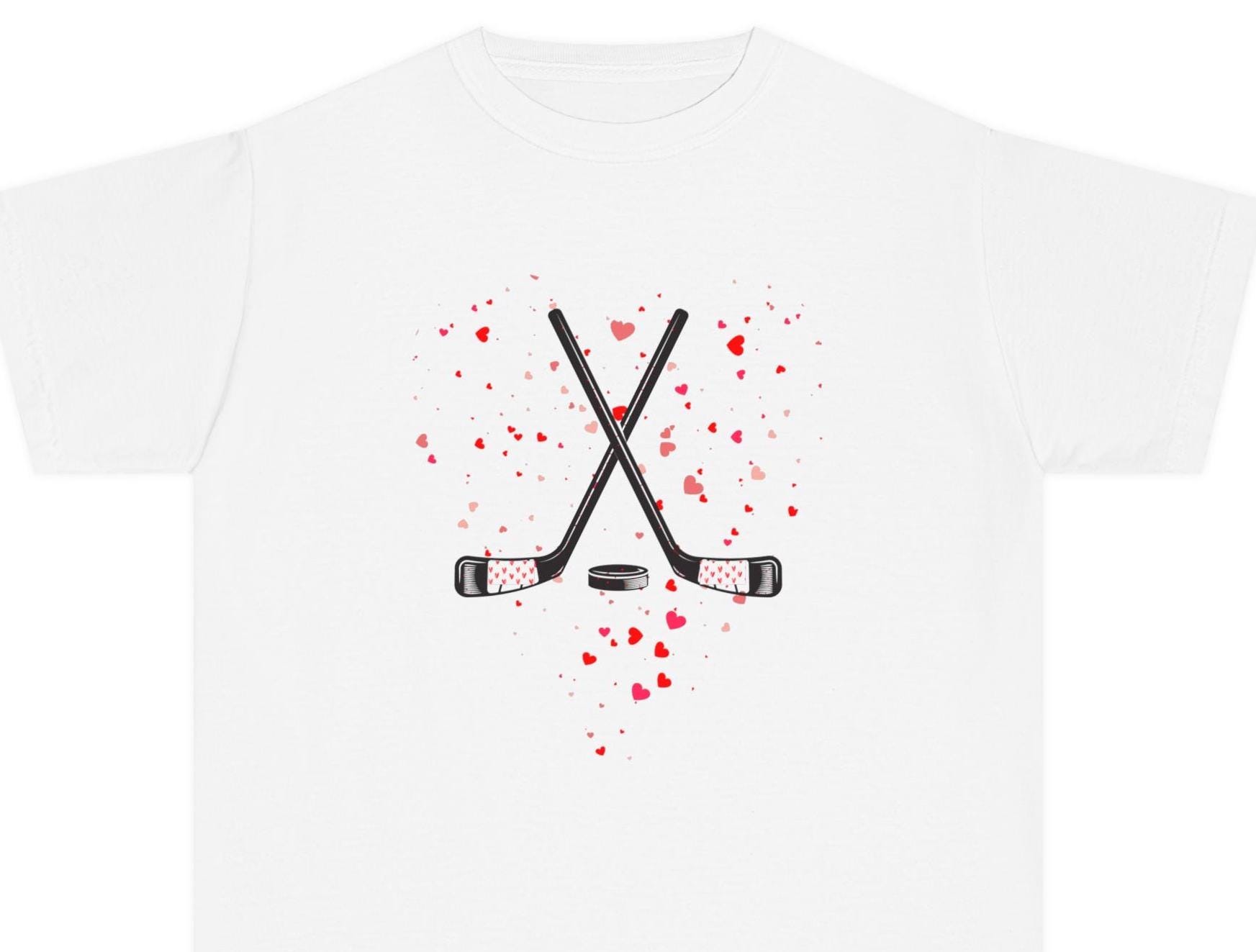 Girls Hockey Sticks Heart Youth Tee - Etsy