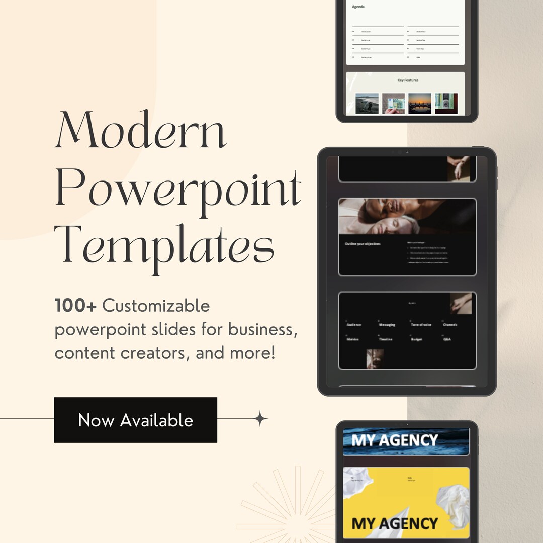 BUNDLE: Aesthetic Modern Clean Powerpoint Templates for Business ...