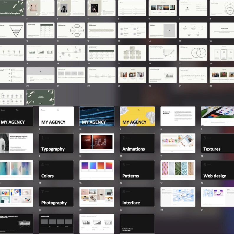 BUNDLE: Aesthetic Modern Clean Powerpoint Templates for Business ...