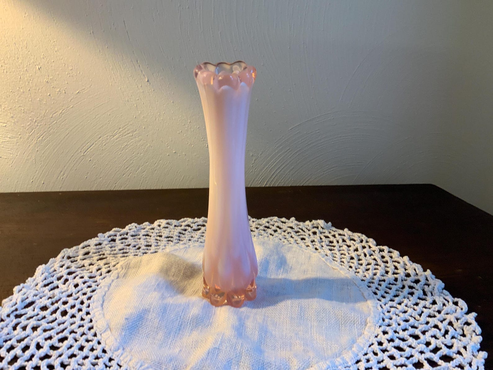 Vintage Fostoria Glass Swung Bud Vase Heirloom Pink Opalescent. MCM. - Etsy