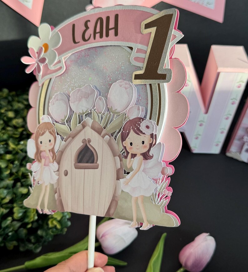 Fairy Cake Topper | Fairy First Birthday Cake Topper |pink Fairy Cake ...