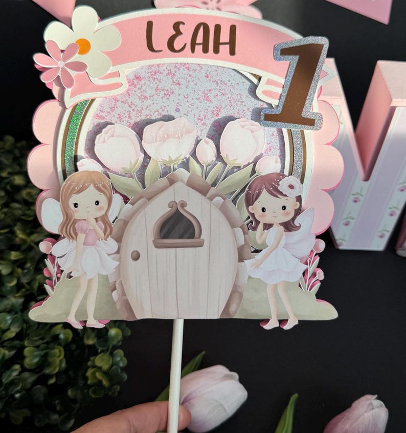 Fairy Cake Topper | Fairy First Birthday Cake Topper |pink Fairy Cake ...