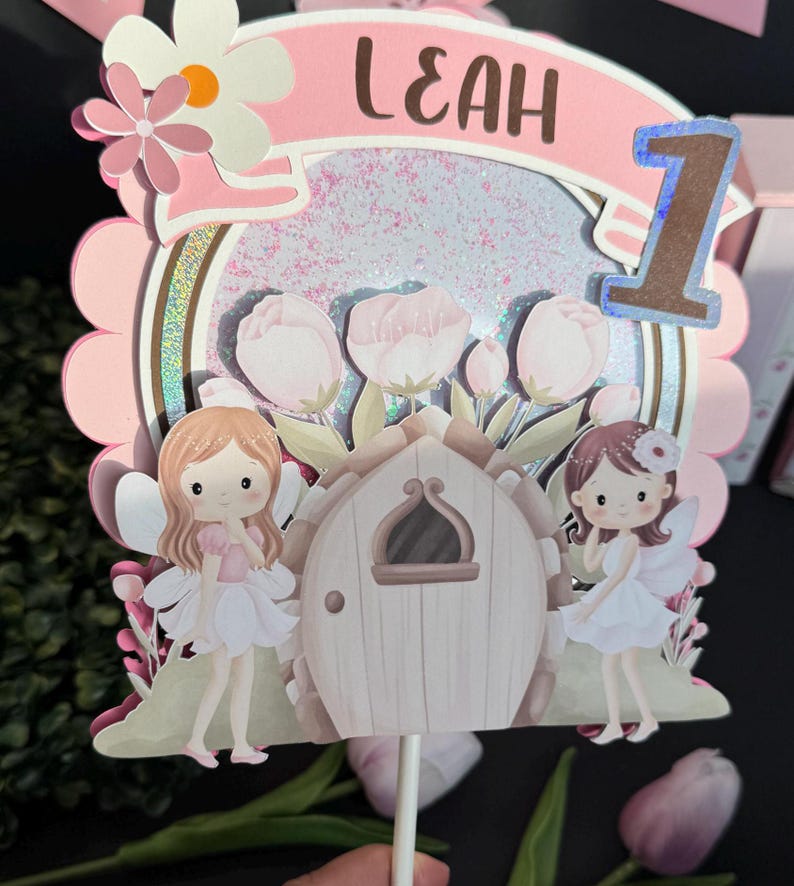 Fairy Cake Topper | Fairy First Birthday Cake Topper |pink Fairy Cake ...