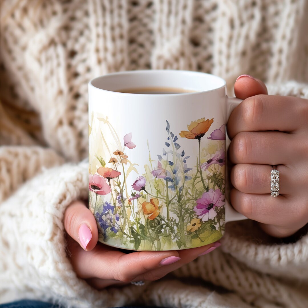 Wild Flower Mug, Birth Flower Mug, Birth Flower Gifts, Birth Flower ...
