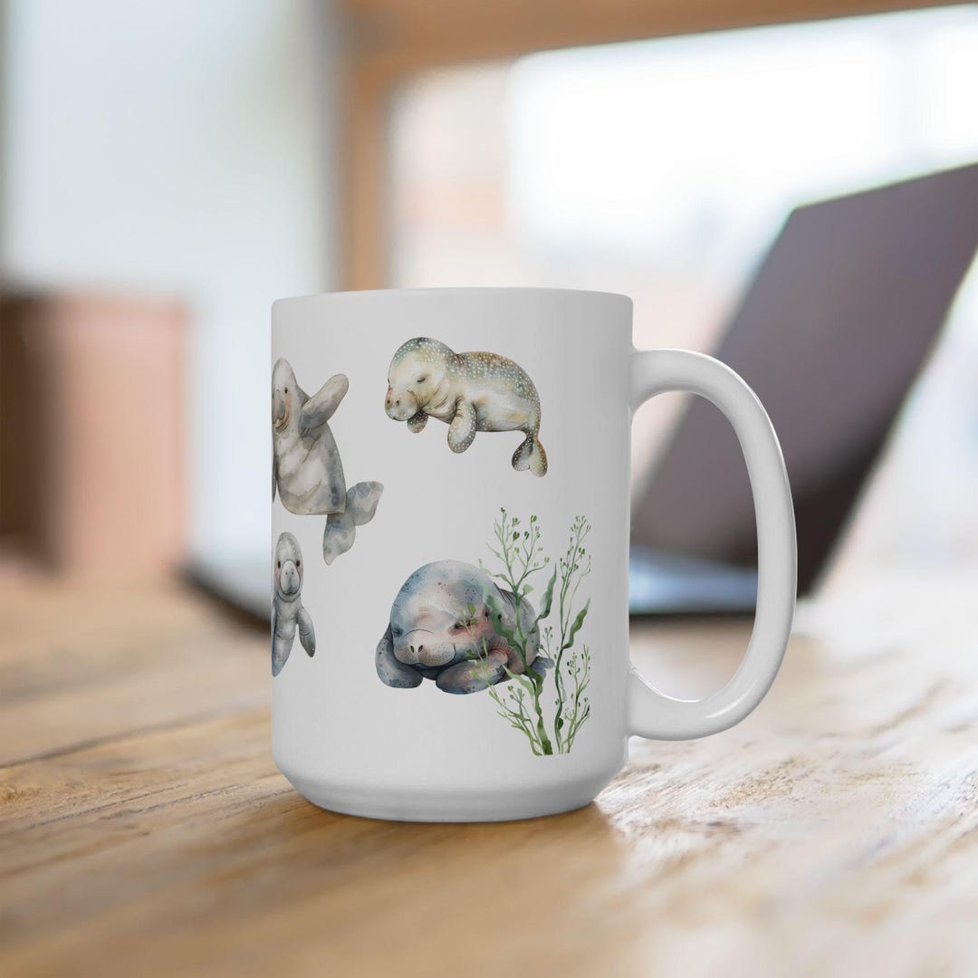 Manatee Mug, Cute Baby Manatee, Mug Gift, Manatee Fan, Manatee Lover ...