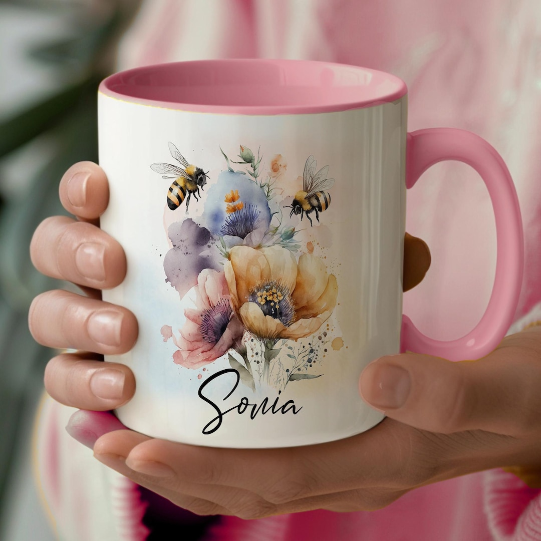 PERSONALIZED Bees Mug, Bee Mug, CUSTOM Bee Gift, Bee, Bee Lover Mug ...
