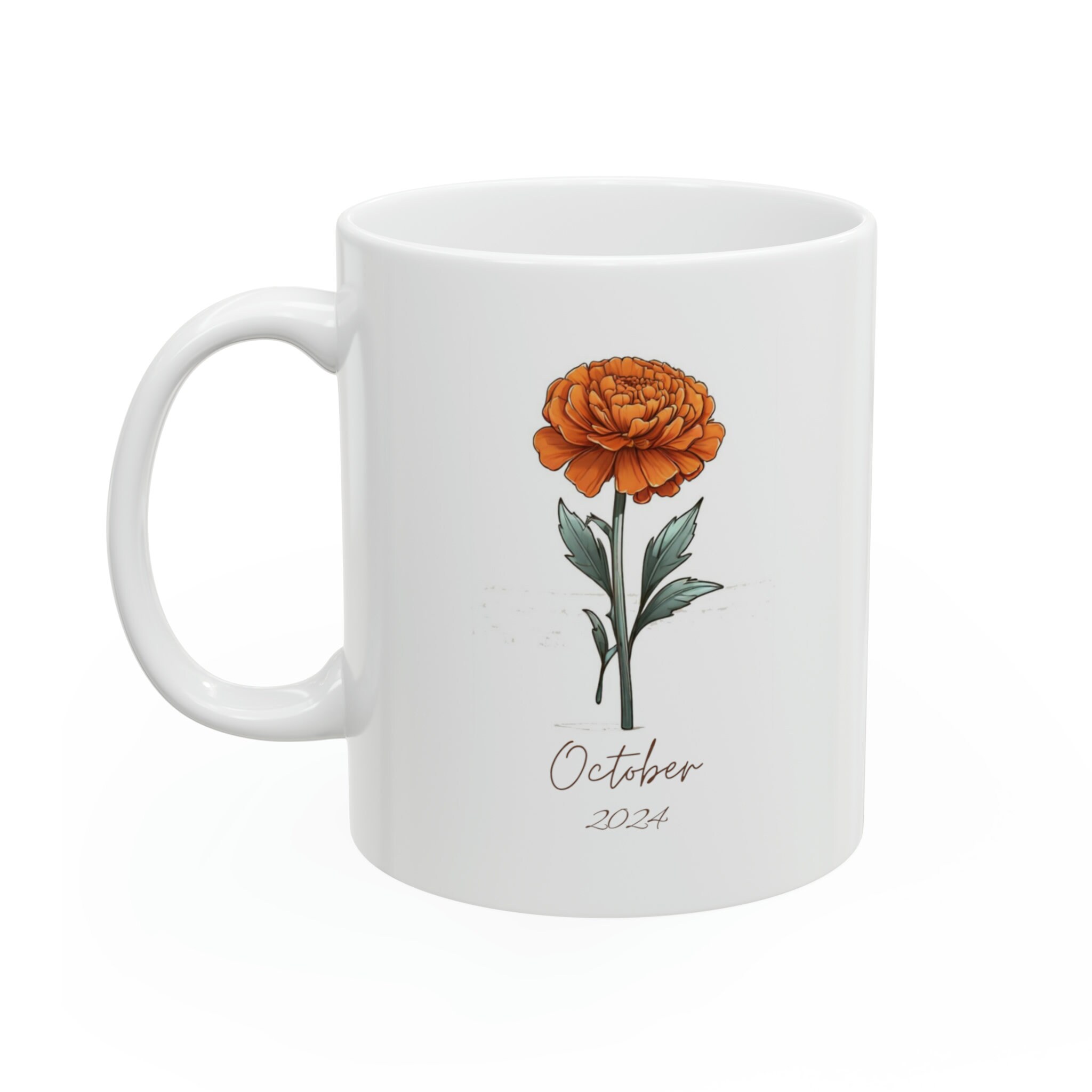 PERSONALIZED Birth Flower Mug, Custom October Birth Flower Mug, Birth ...