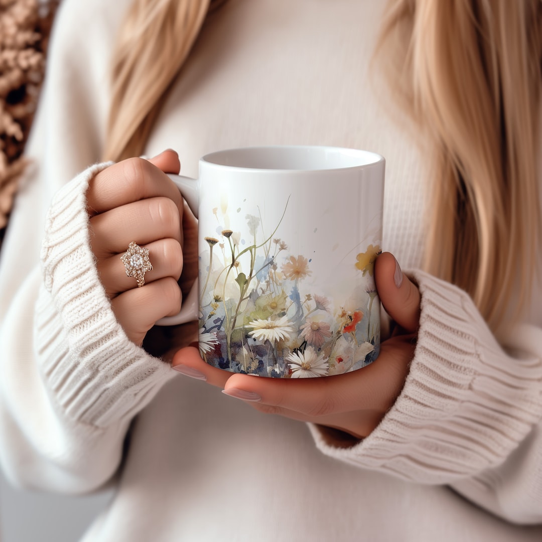 Wild Flower Mug, Birth Flower Mug, Birth Flower Gifts, Birth Flower ...