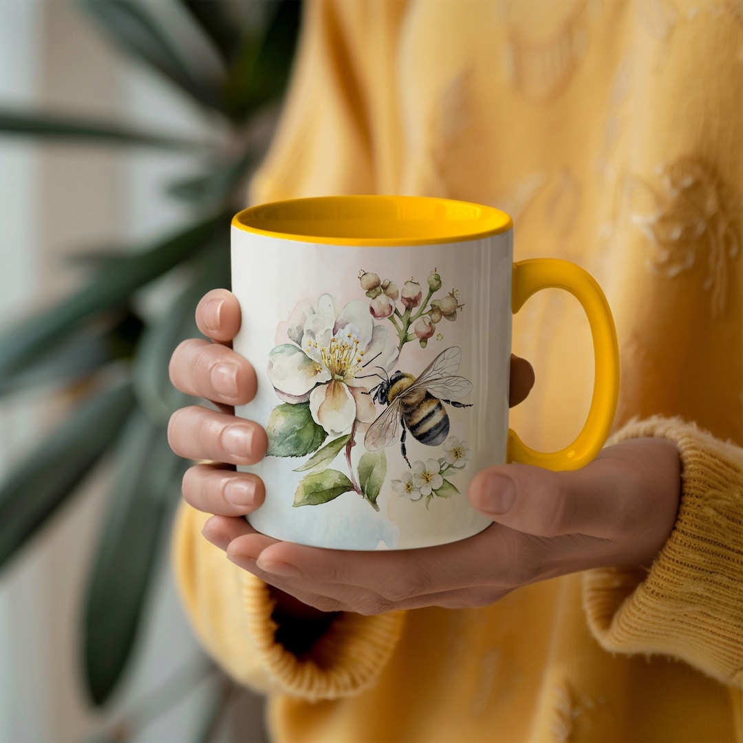PERSONALIZED Watercolor Bees Mug, Custom Bee Mug, Personalized Bee Gift ...