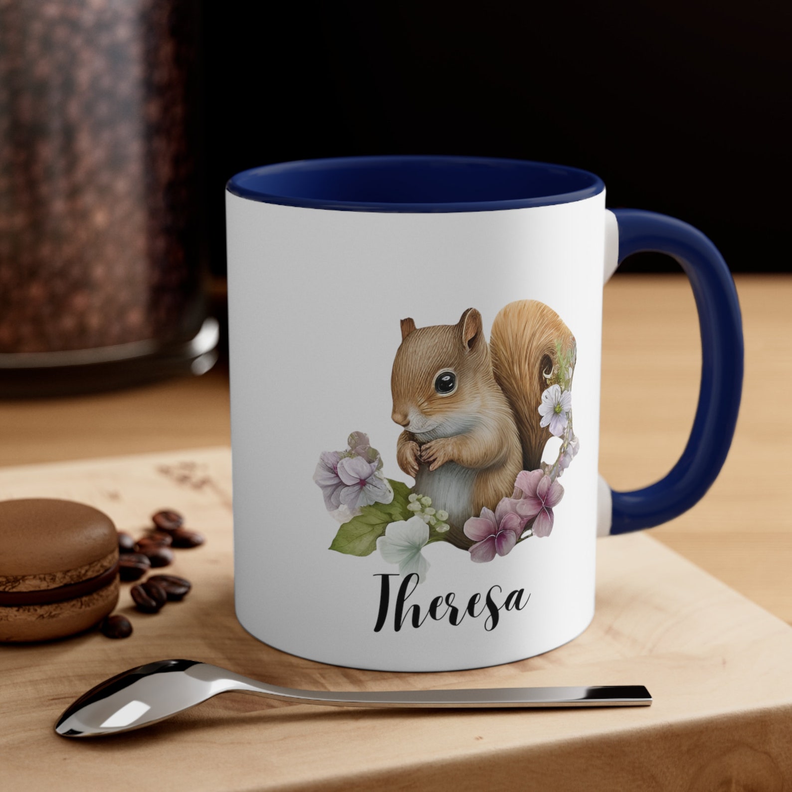 PERSONALIZED Squirrel Mug Watercolor, Custom Squirrel Mug, Personalized ...