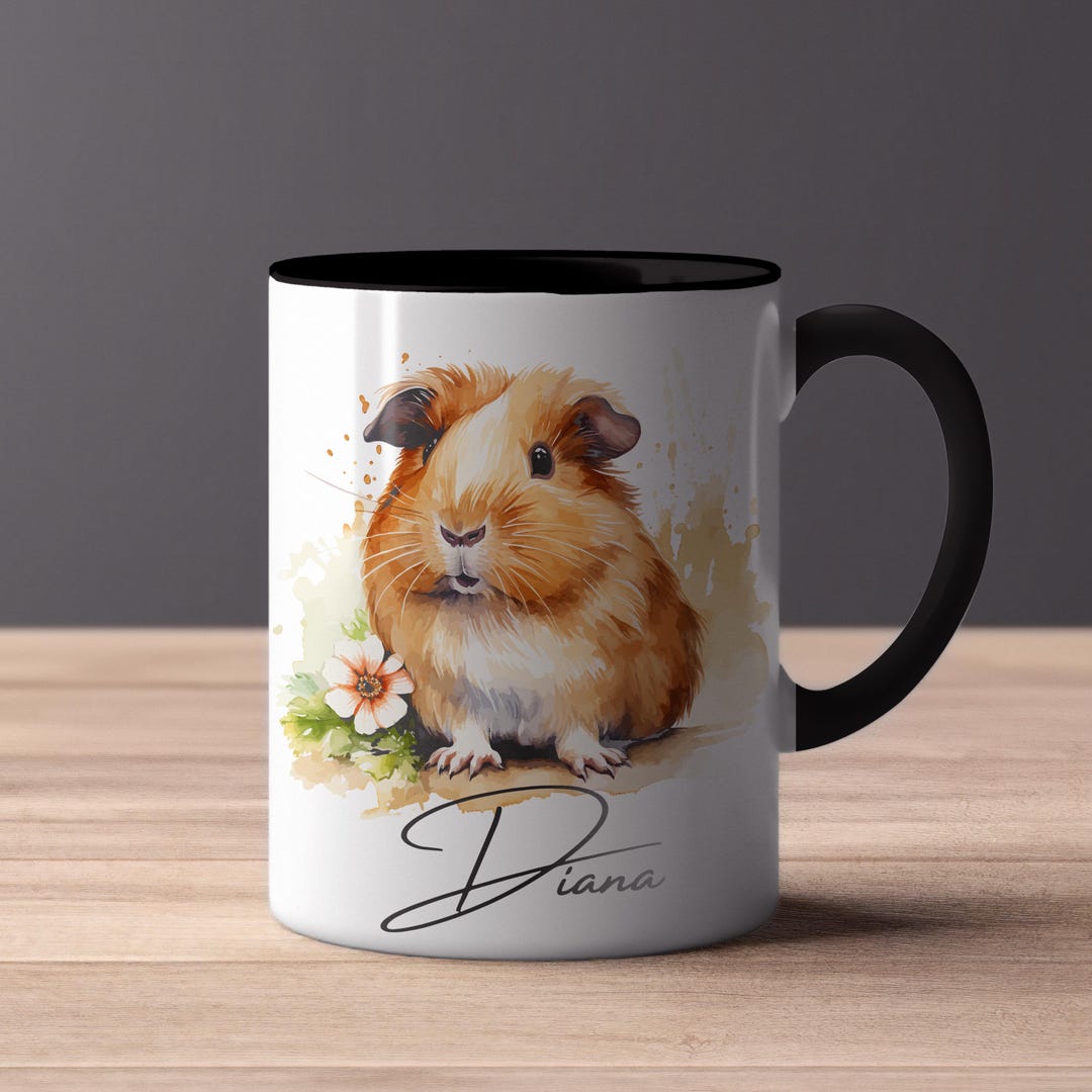 Guinea Pig Personalized Watercolor Mug, Guinea Pig Mug, Personalized ...