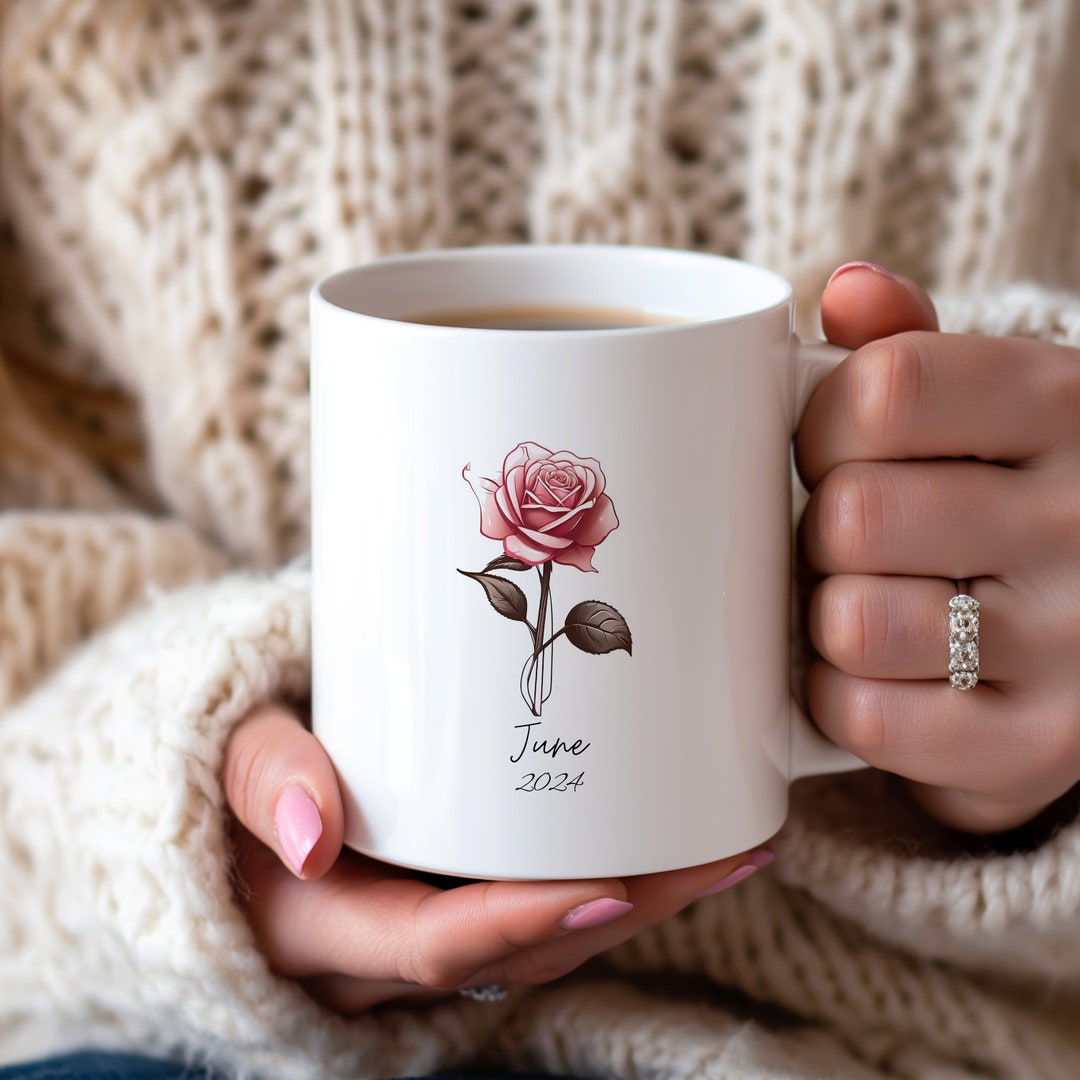 Birth Flower Mug, June Birth Flower Mug, Birth Flower Gifts, Birth ...