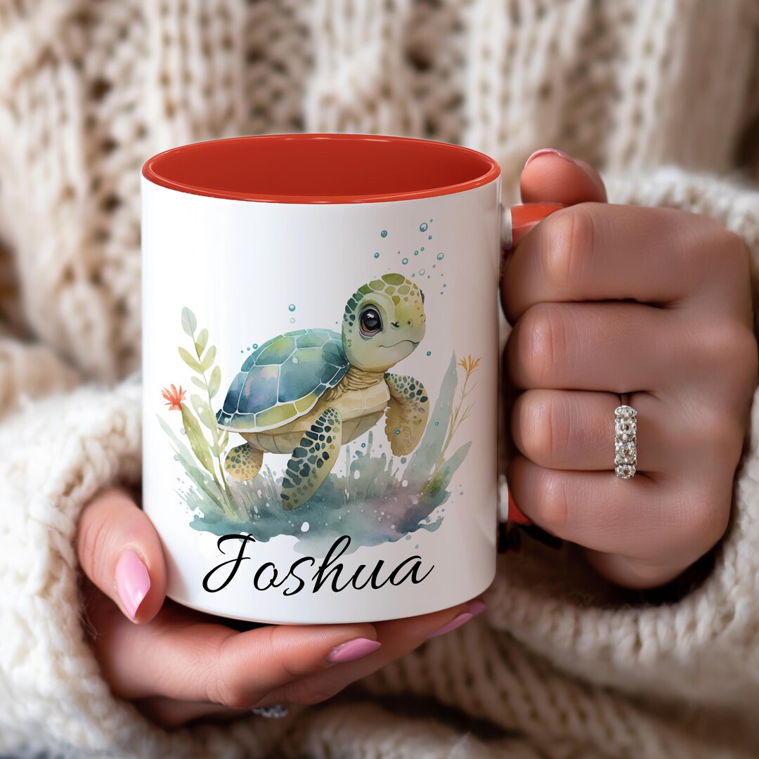 PERSONALIZED Turtle Coffee Mug, CUSTOM Turtle Gift, Animal Lover Mug ...