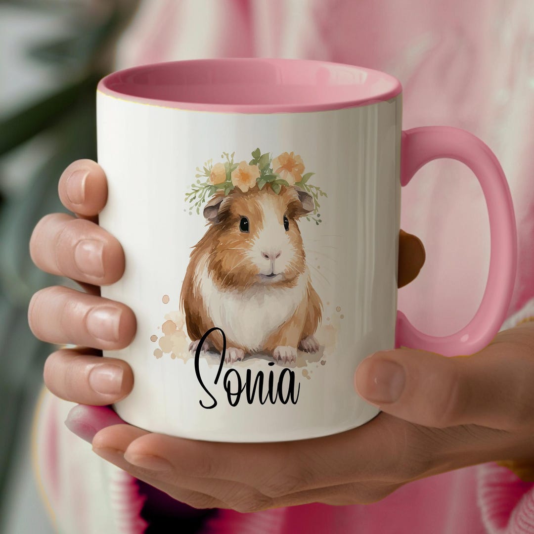 PERSONALIZED Guinea Pig Mug, CUSTOM Guinea Pig Mug, Watercolor Guinea ...