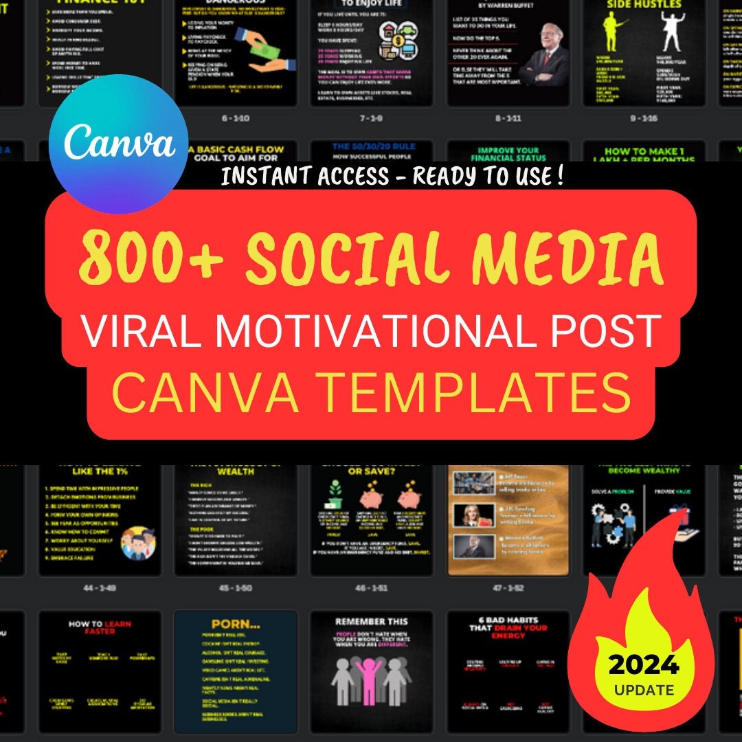Social Media Viral Motivational Post Canva Templates: Boost Your Brand ...