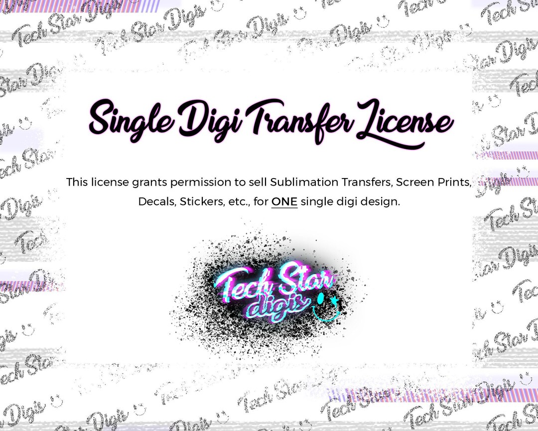 Single Design Digi License for Selling Transfers, Prints, Decals ...