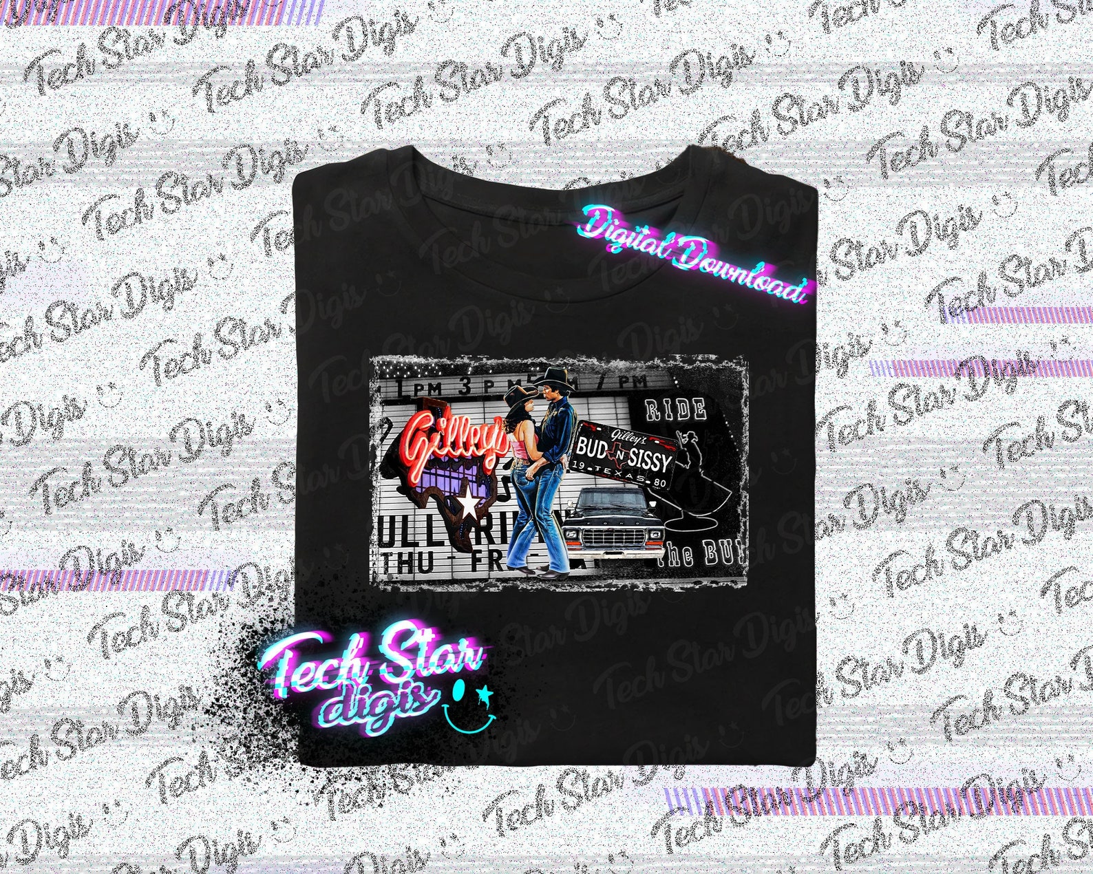 Bud & Sissy Urban Cowboy Gilley's Digital Download PNG - Etsy