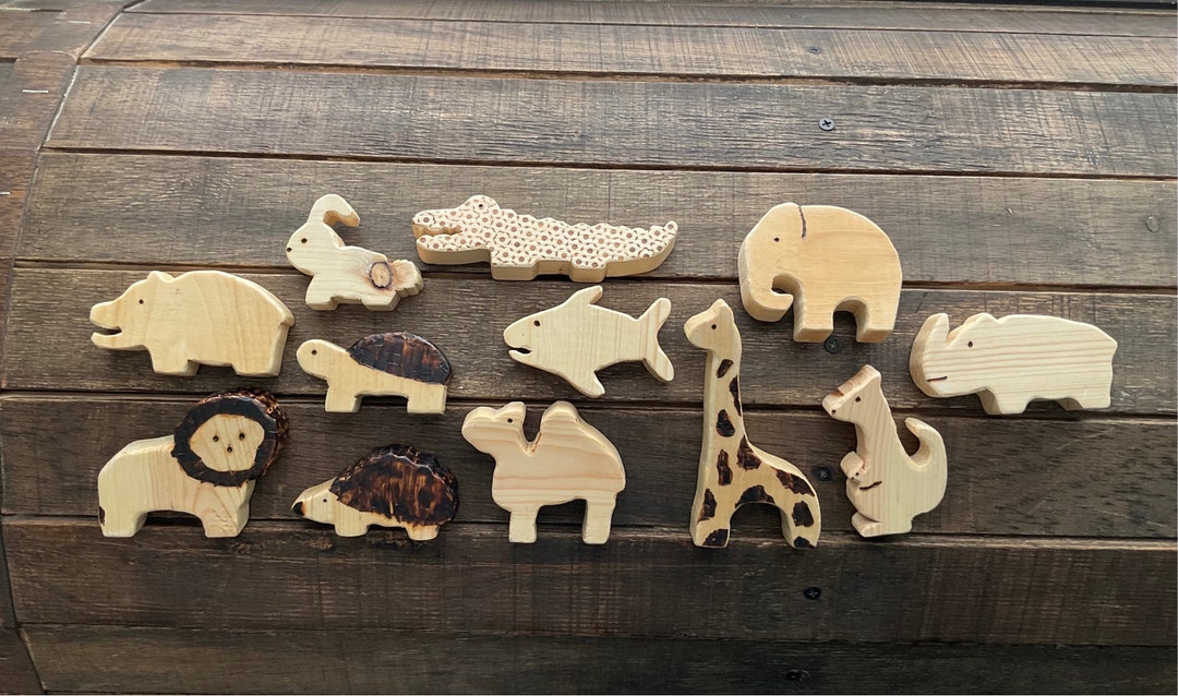 Hand Carved Wooden Animals - Etsy