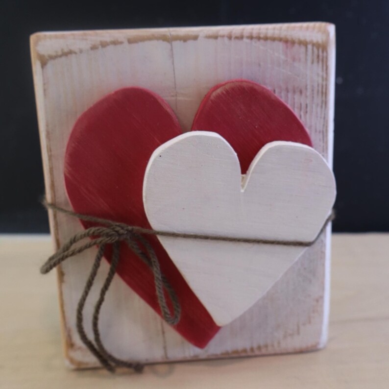 Rustic Farmhouse Heart Blocks, Book Page Decoupage, Tiered Tray Decor ...