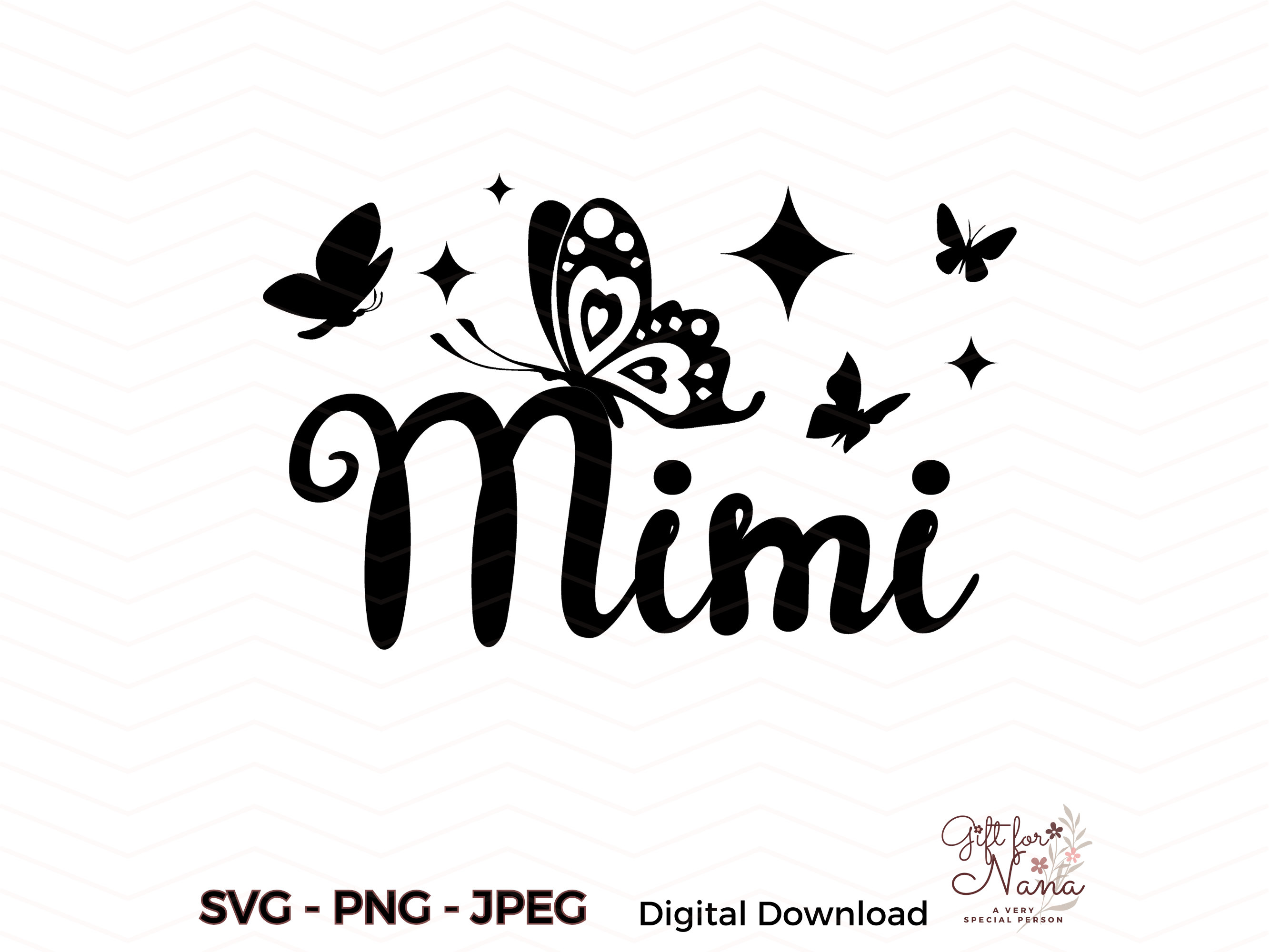 Mimi SVG, Mimi Butterfly Clipart Instant Digital Download, Mimi ...