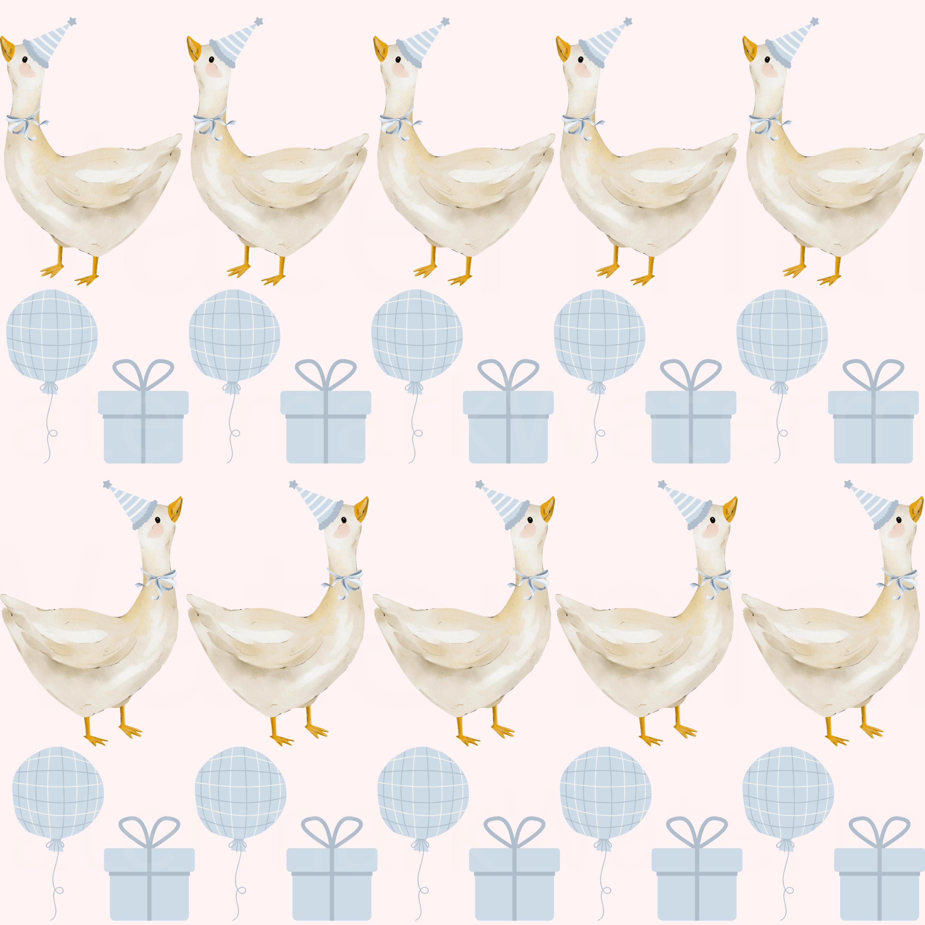Silly Goose Seamless Pattern Digital Download JPG, Light Pink Birthday ...
