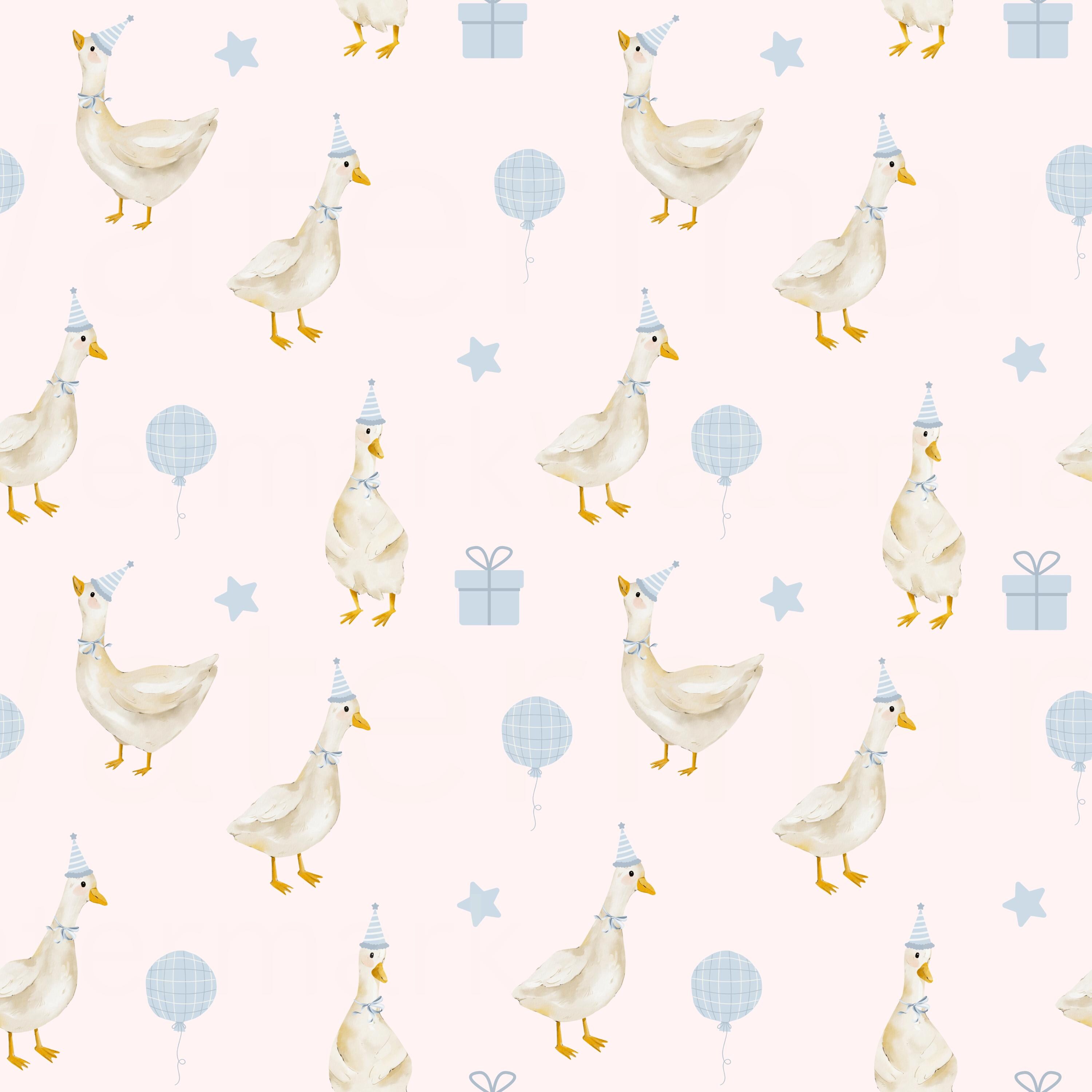 Silly Goose Seamless Pattern Digital Download JPG, Light Pink Birthday ...