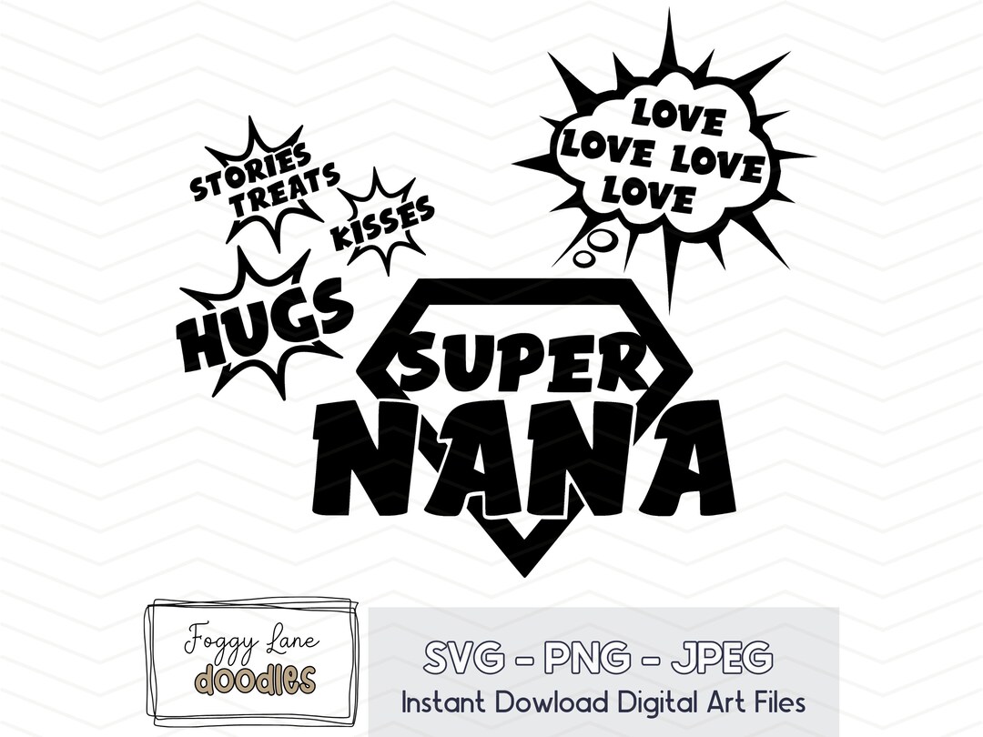 Super Nana SVG, Instant Digital Download, Funny Nana Quote PNG, Make a ...