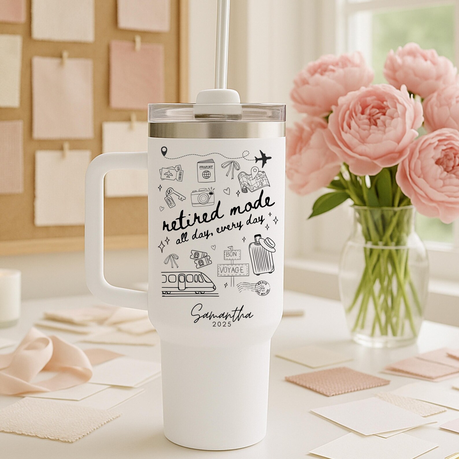 Personalized Retirement Tumbler 40oz, Happy Retirement Tumbler With ...